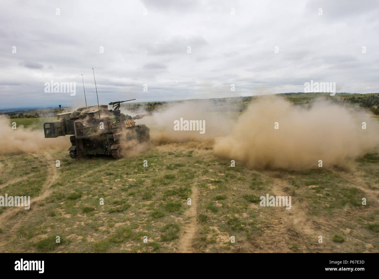 A Paladin Howitzer from Alpha Battery, 222nd Field Artillery Battalion ...
