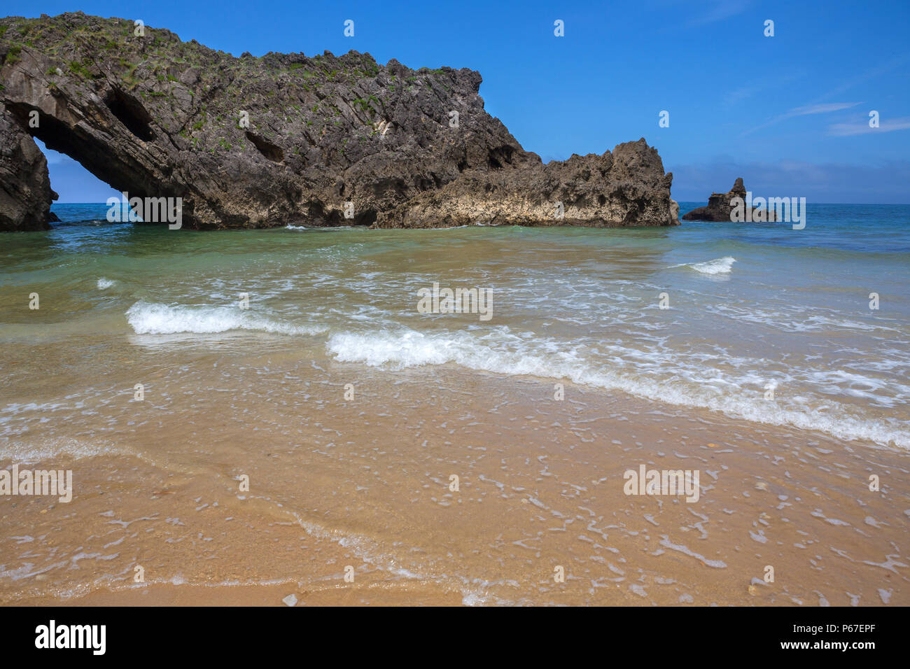 Beach of San Antolin, Llanes, Asturias, Spain Stock Photo - Alamy