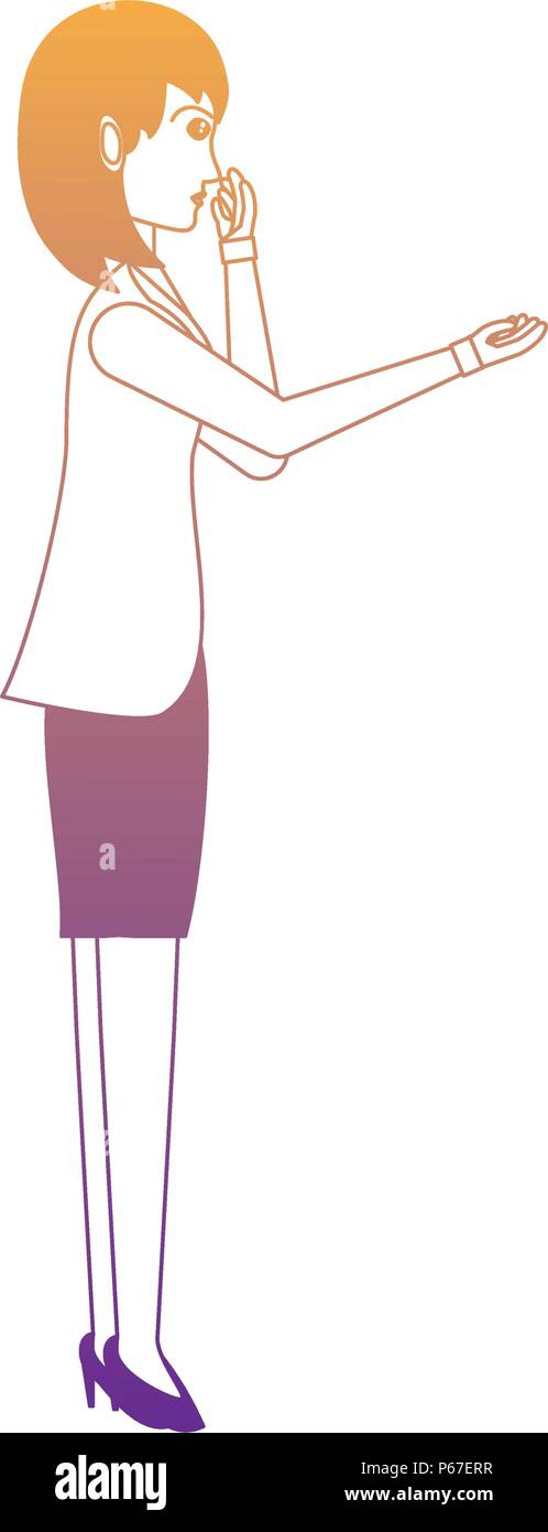 Cartoon businesswoman standing over white background, vector ...