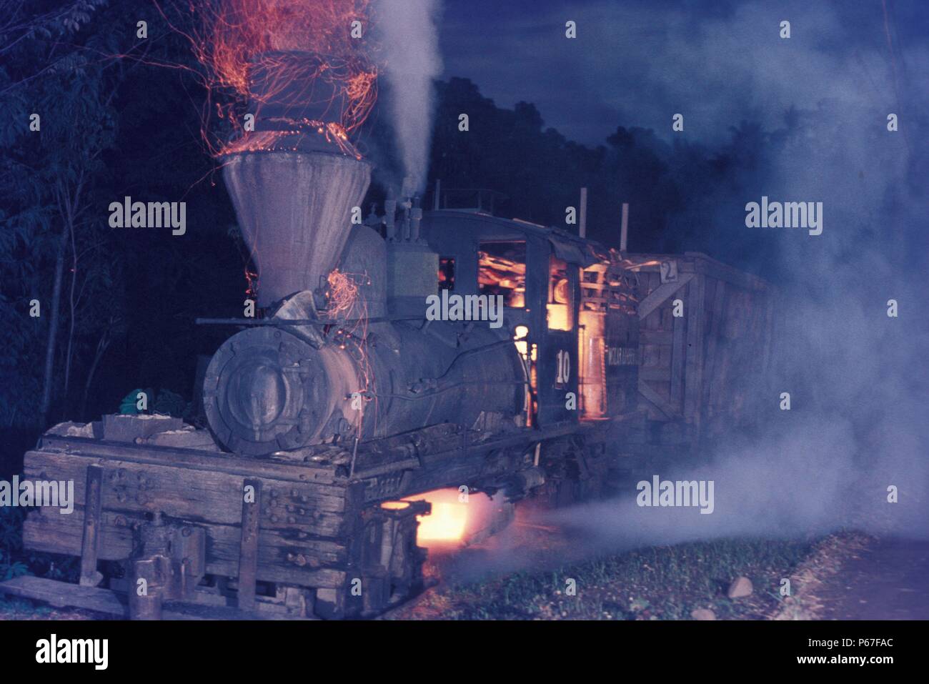 Colouring the night sky with fire. Wood burning Shay No. 10 of the ...