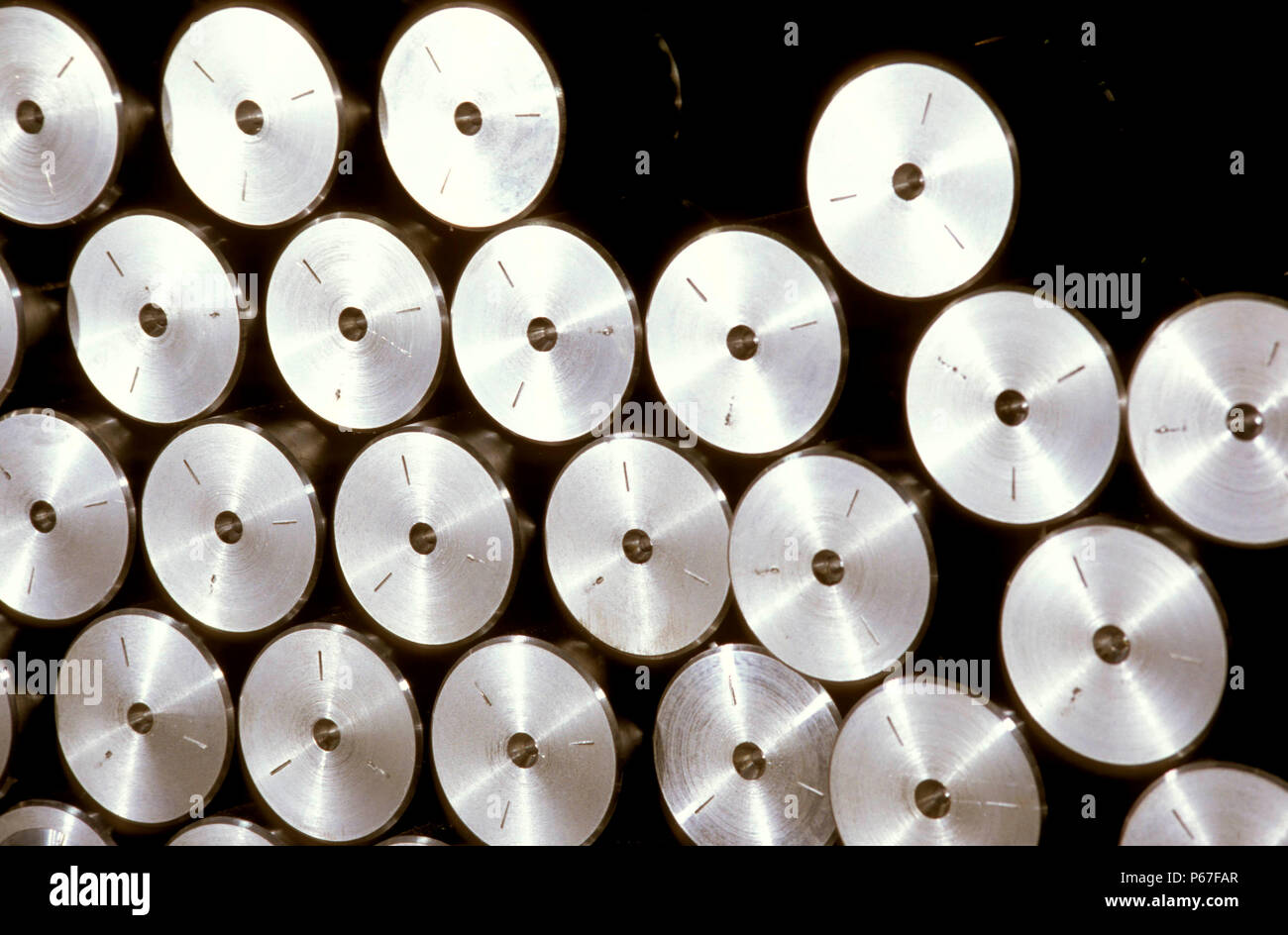 Component blanks for bogie assemblies at BREL works in Derby. C1993 ...