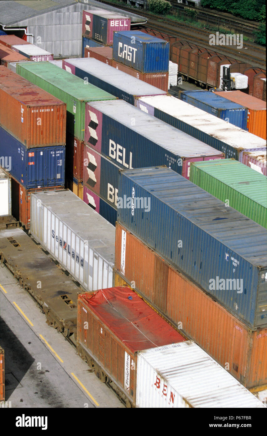 Container freight terminal. C 1993 Stock Photo - Alamy