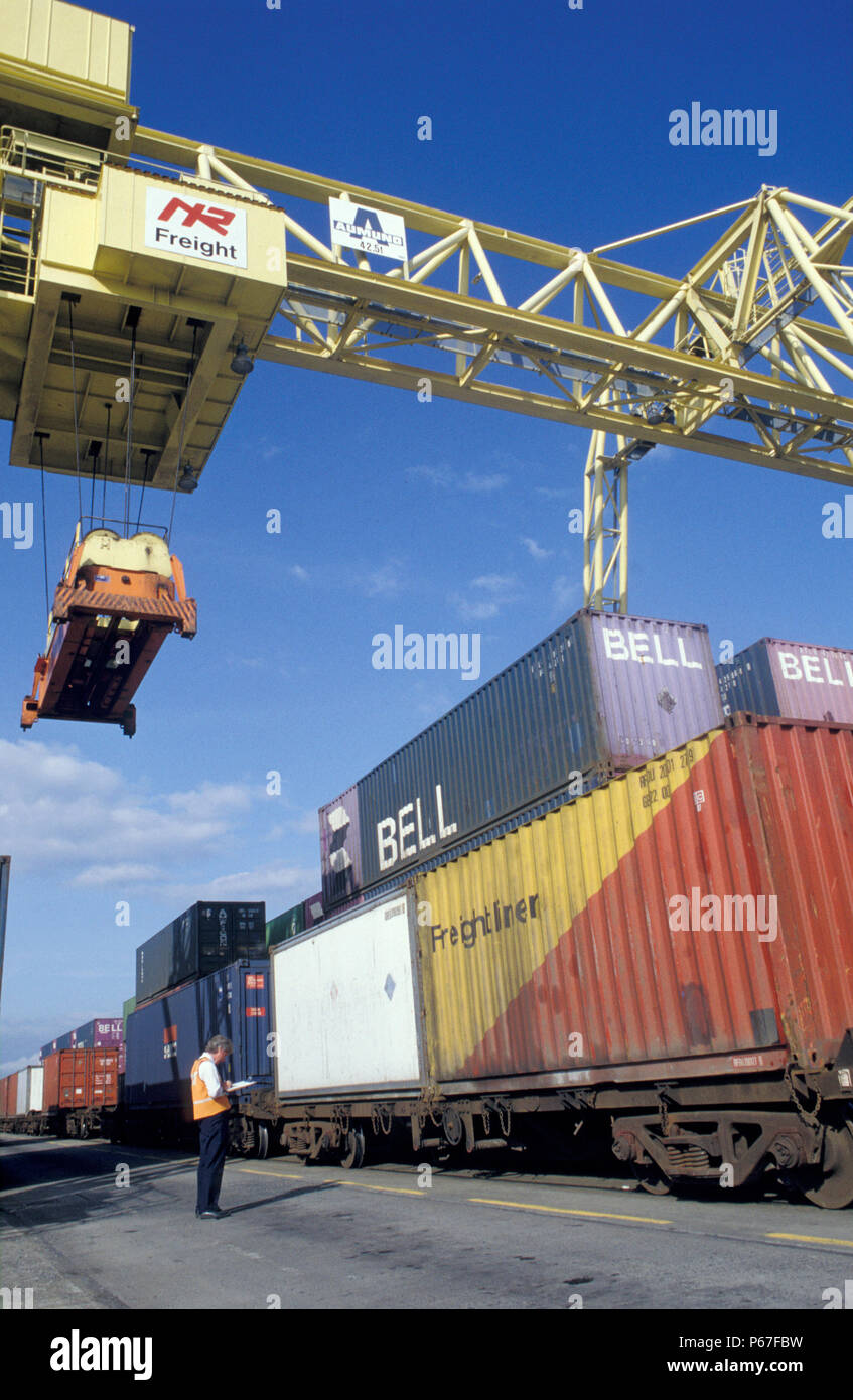 Container freight terminal. C 1993 Stock Photo - Alamy