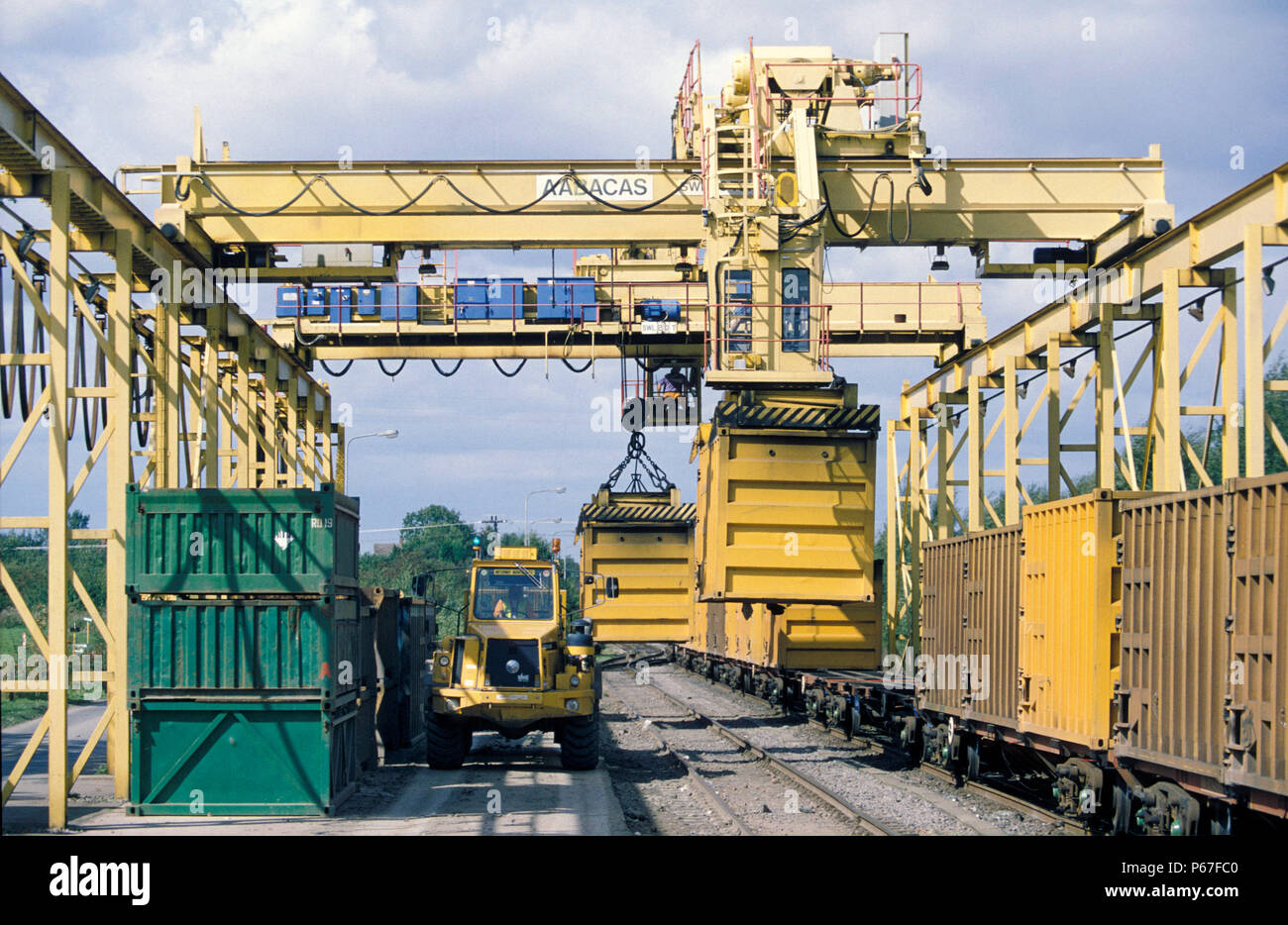 Container freight terminal. C 1993 Stock Photo - Alamy