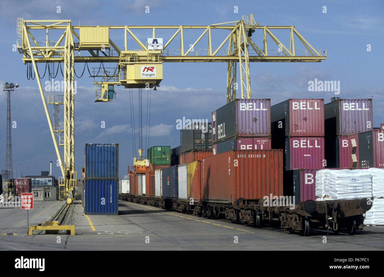 Container freight terminal. C 1993 Stock Photo - Alamy
