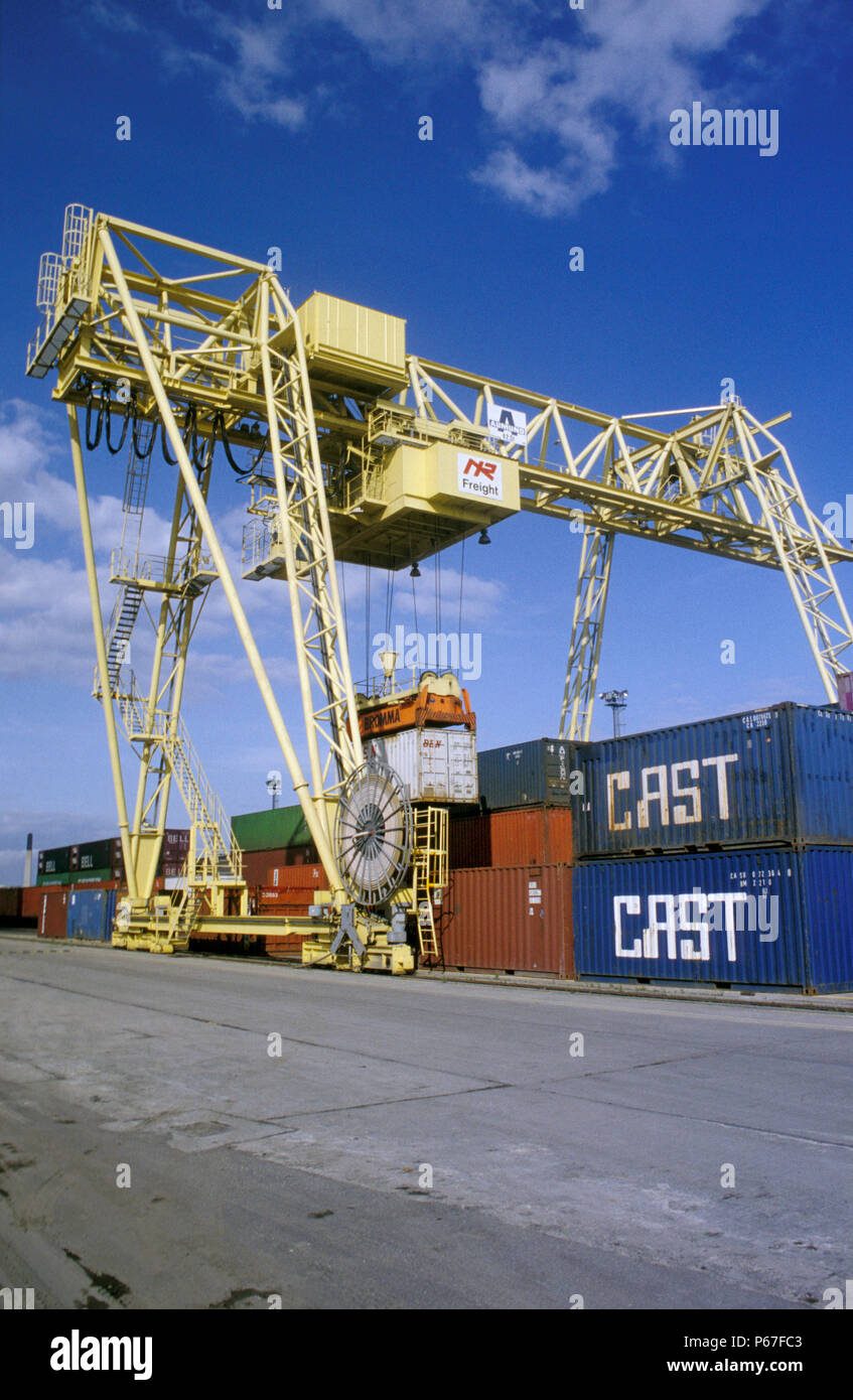 Container freight terminal. C 1993 Stock Photo - Alamy