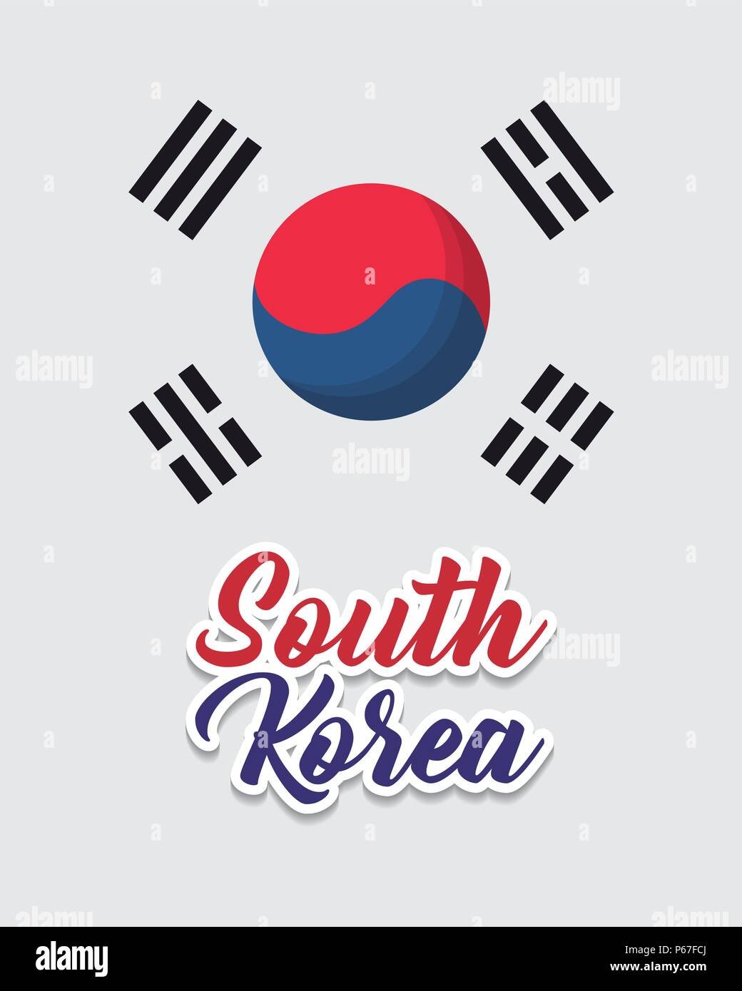 south korea flag design, colorful design. vector illustration Stock ...