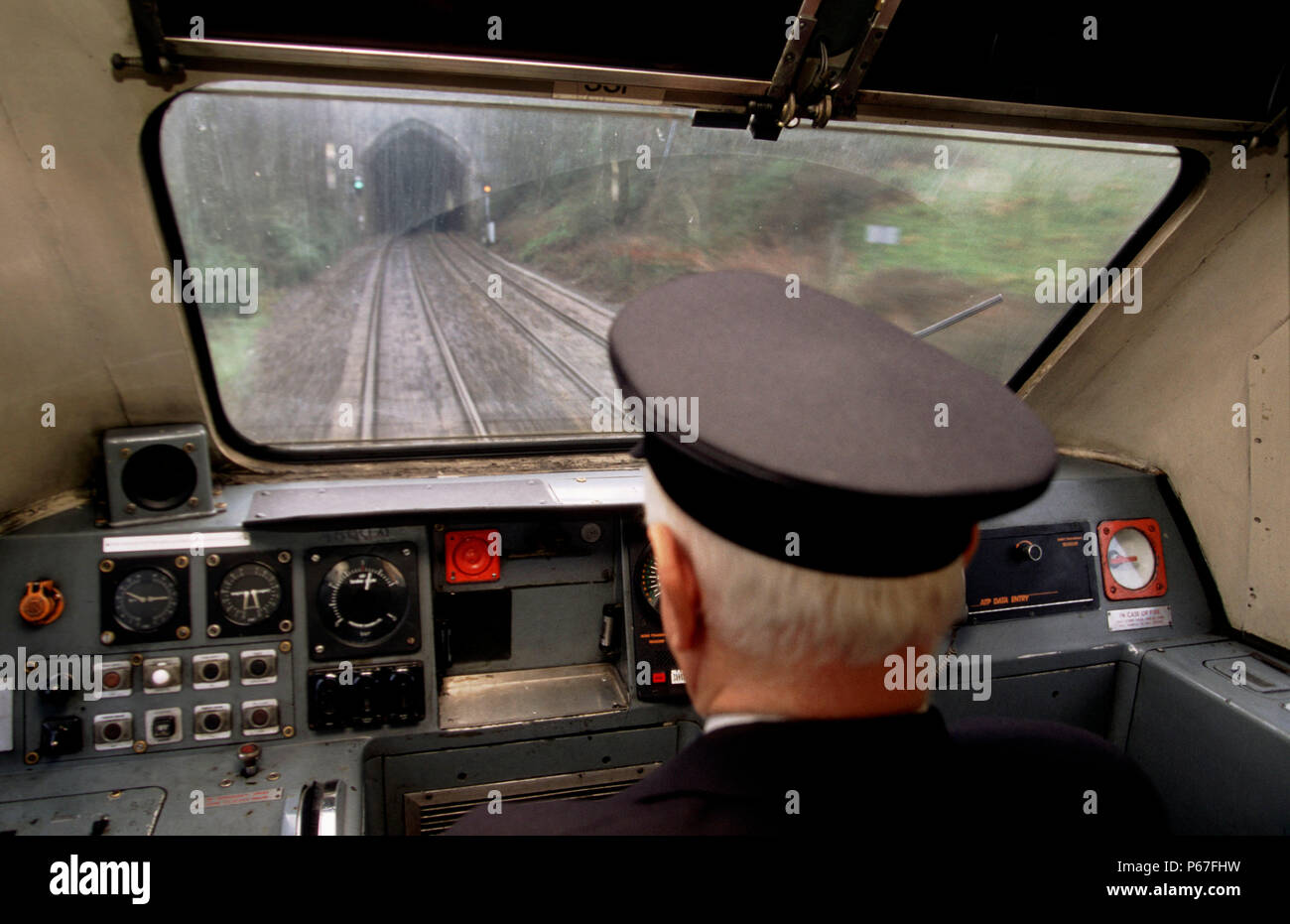 Train drivers cab view hi-res stock photography and images - Alamy