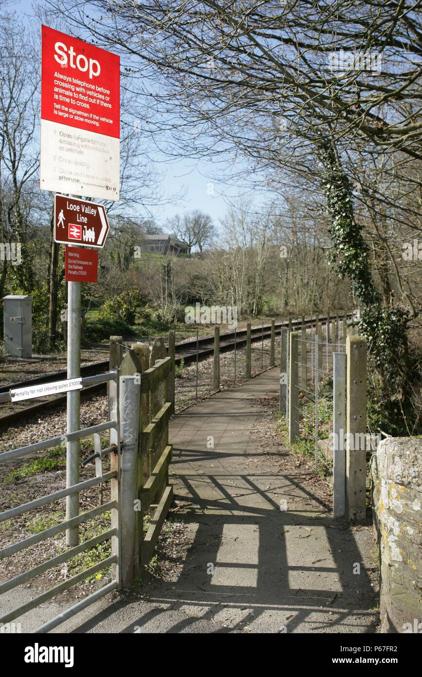 Entrance to the platform at Coombe station on the Liskeard to Looe ...