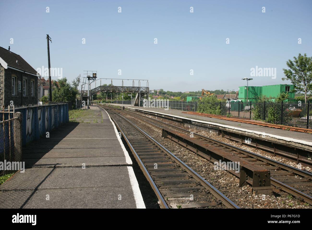 General view from the platform at Stapleton Road station near Bristol ...