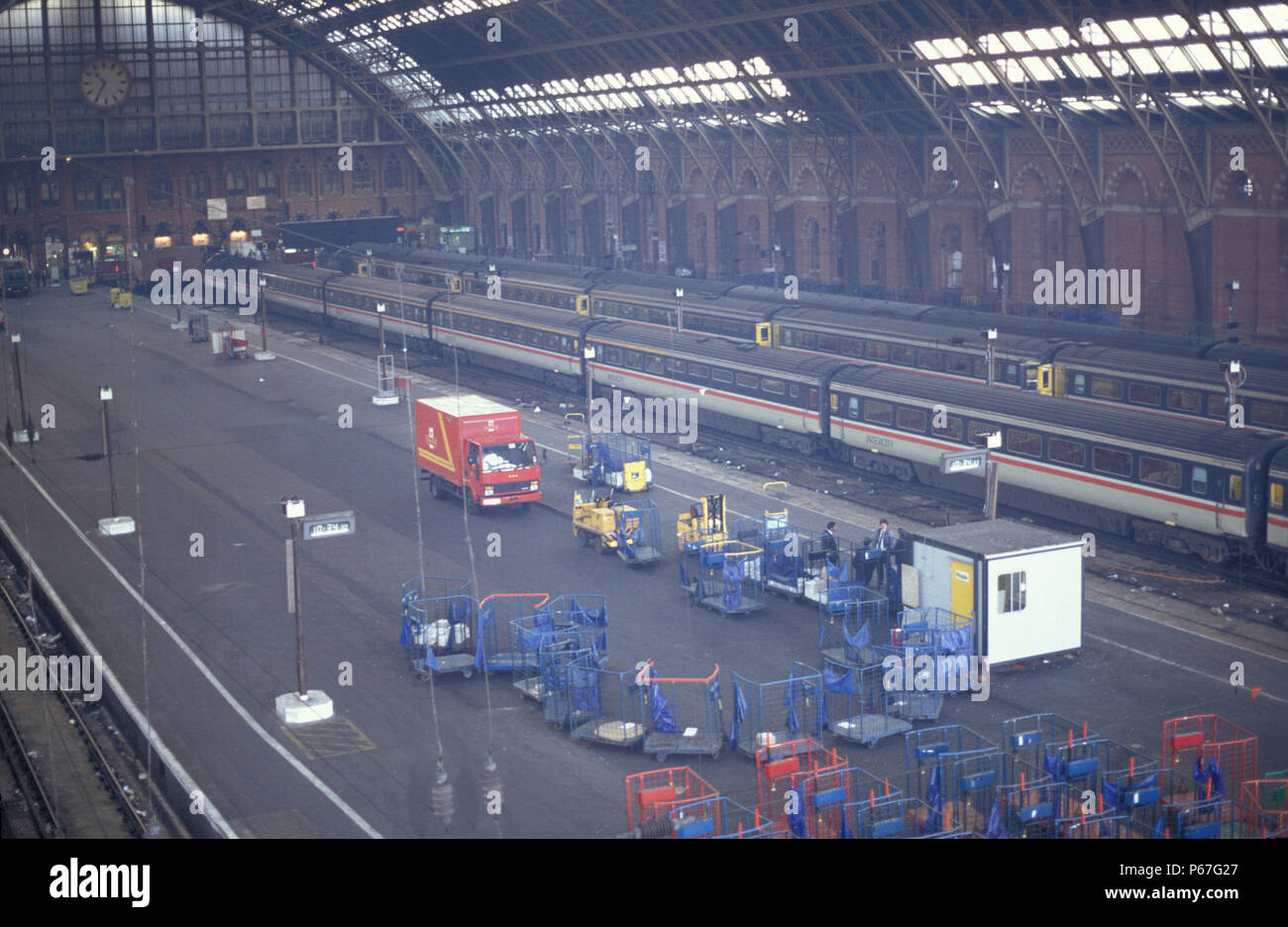 General view of the platforms at St Pancras station before work ...