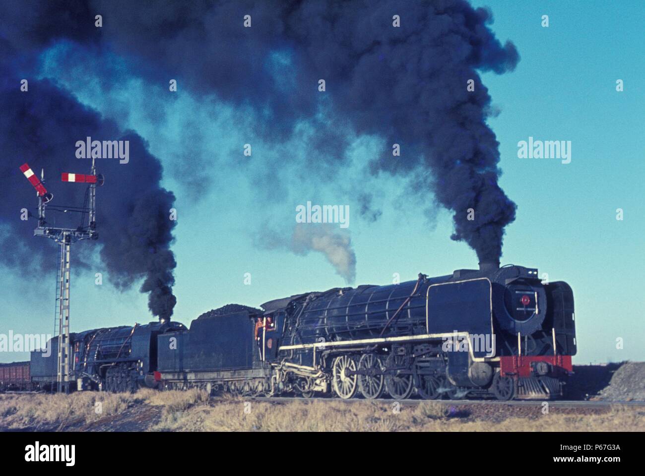 Giants in tandem - a brace of South African 23 Class 4-8-2 ease out of ...