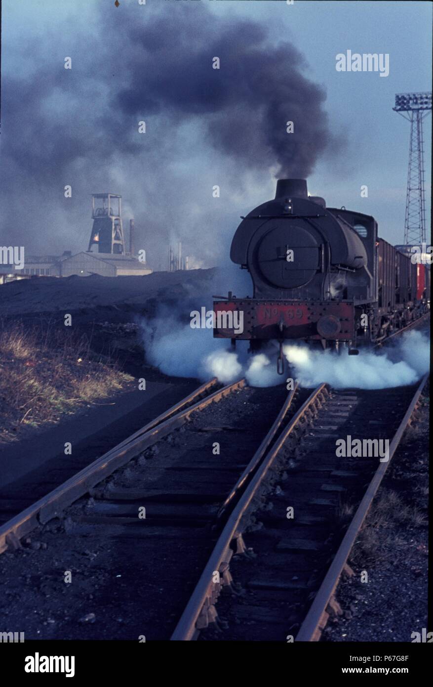 Hunslet Austerity 0-6-0ST No.69 in National Coal Board service. The ...
