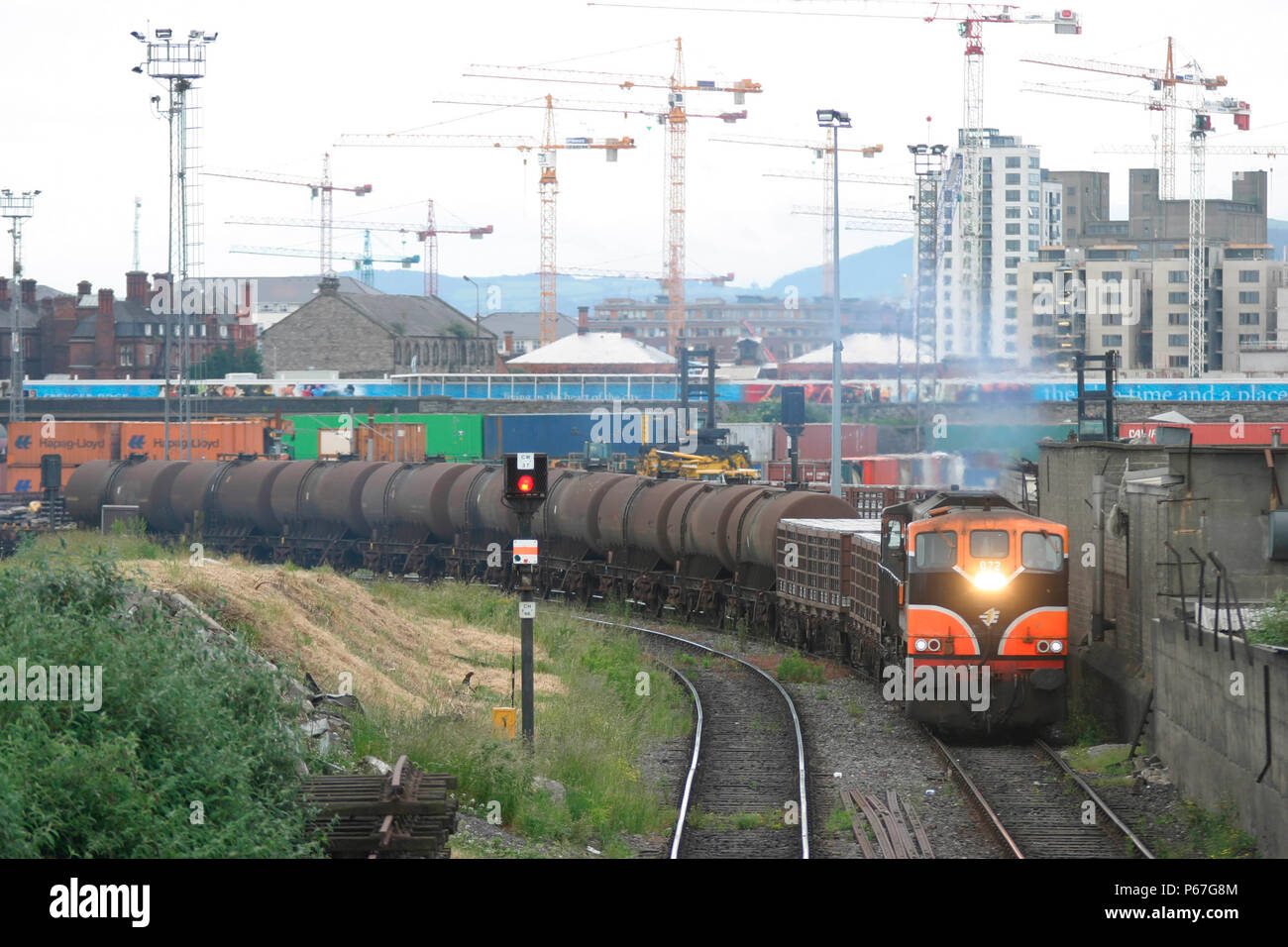 Iarnrod Eireann freight train leaving Dublin. June 2004 Stock Photo - Alamy