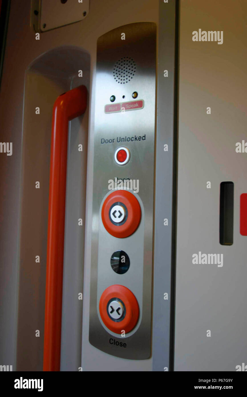 Intercom and door control push buttons on Midland Main Line Meridian ...