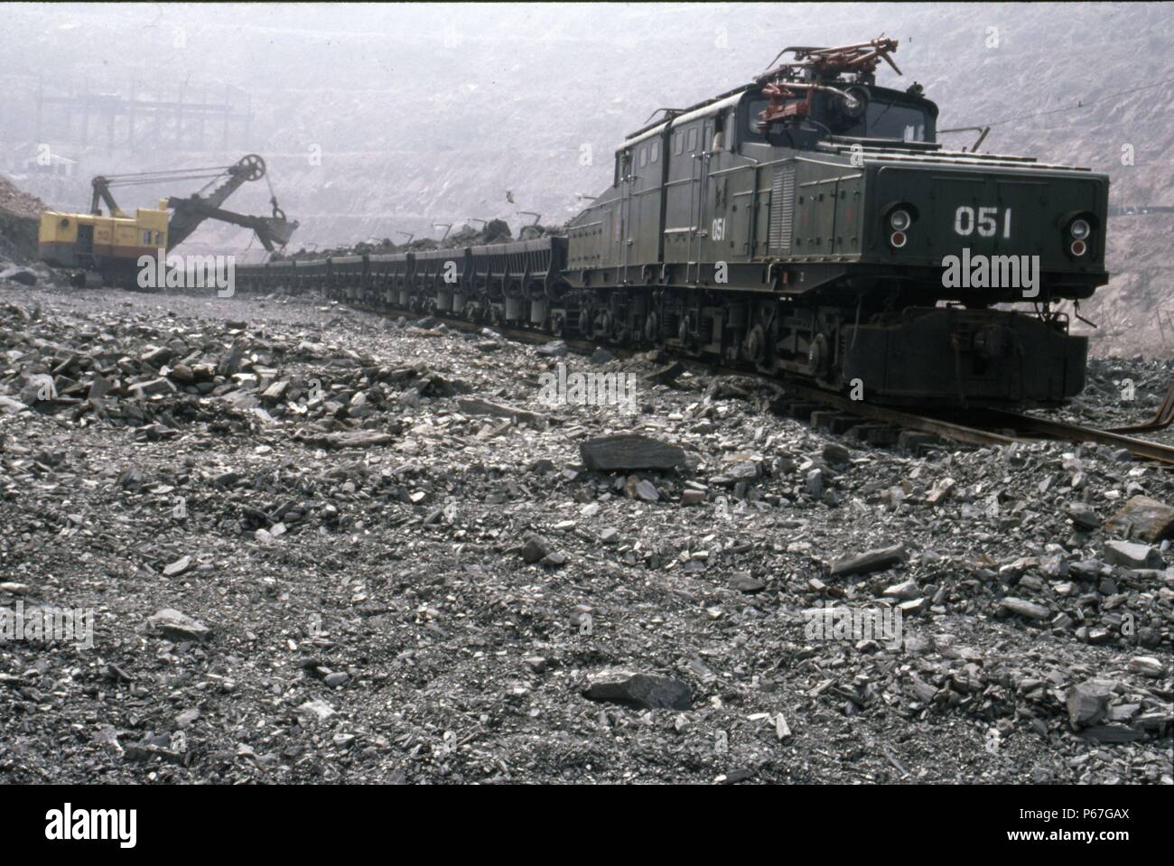 Iron Ore being loaded in the area around Anshan. The mines are sewed by ...