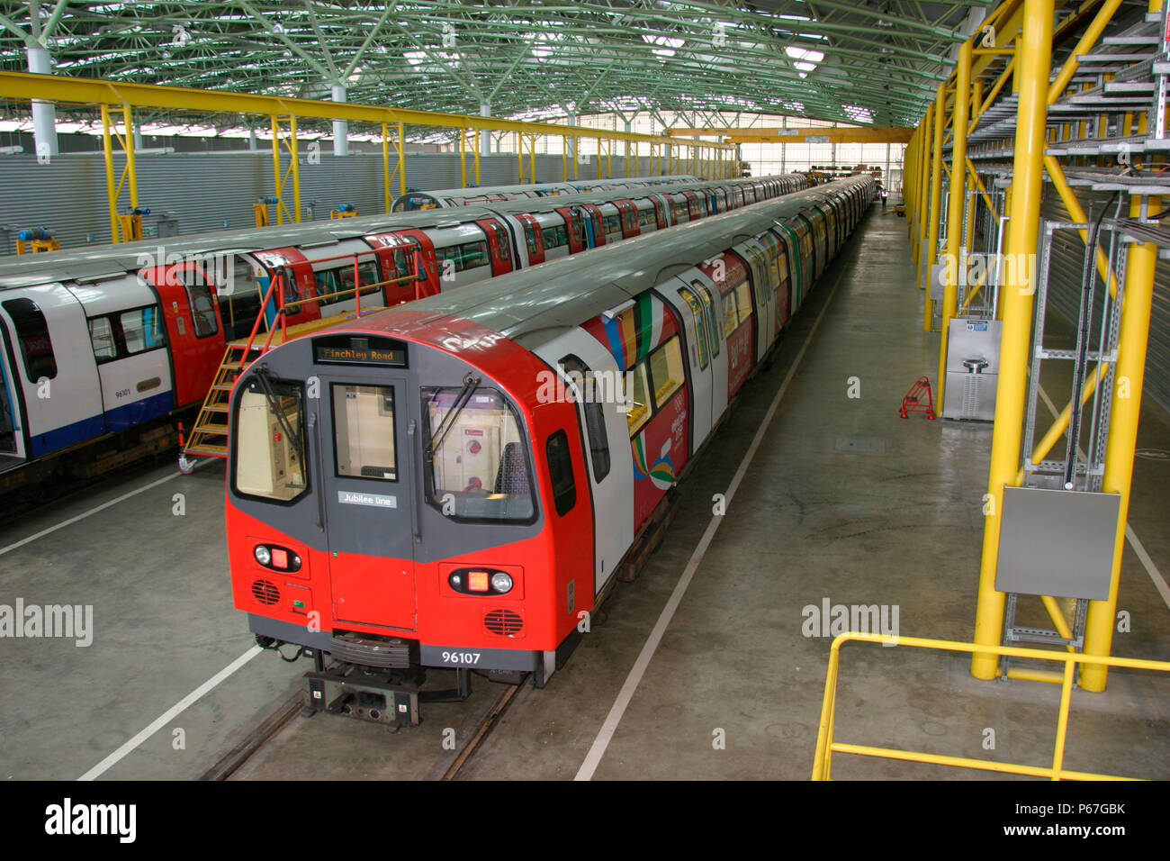 Jubilee Line train in special Olympic Bid livery at Stratford Market ...