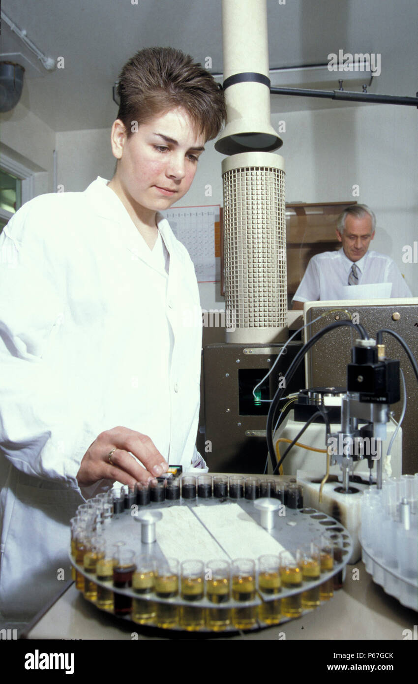 Laboratory analysis of oil samples at specialist rail laboratory in ...