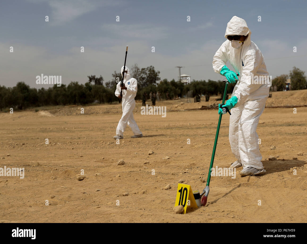 Members of the Jordanian Armed forces participate in a Chemical ...