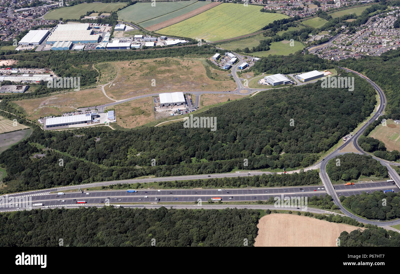 aerial view of Smithy Wood Drive area of north Sheffield at J36 of the ...