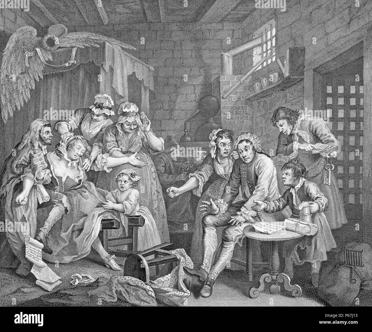 Plate 7 from the Rake's Progress. Plate one of a series of eight by ...