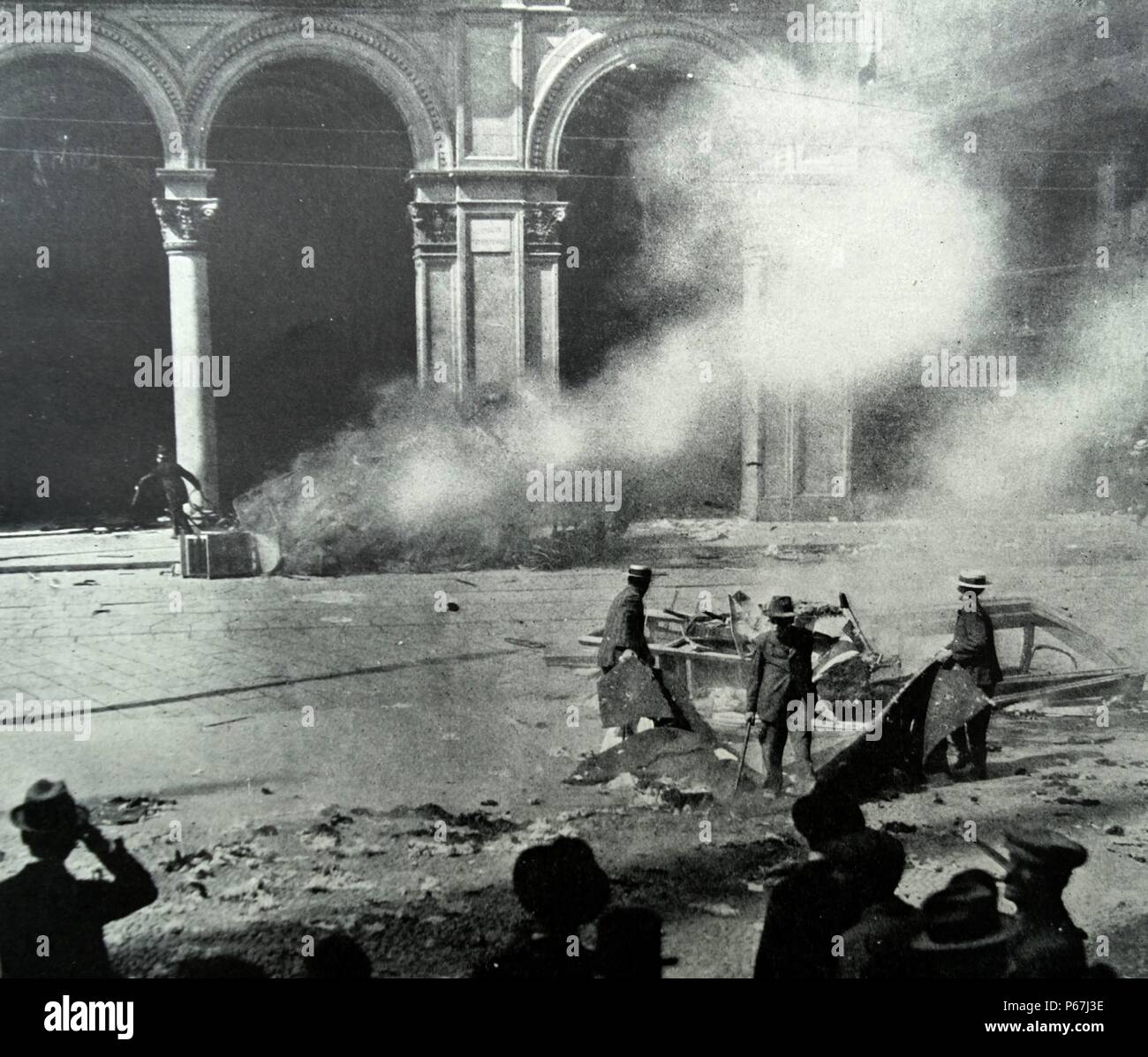 Anti German protest in Milan Italy during world war one Stock Photo - Alamy