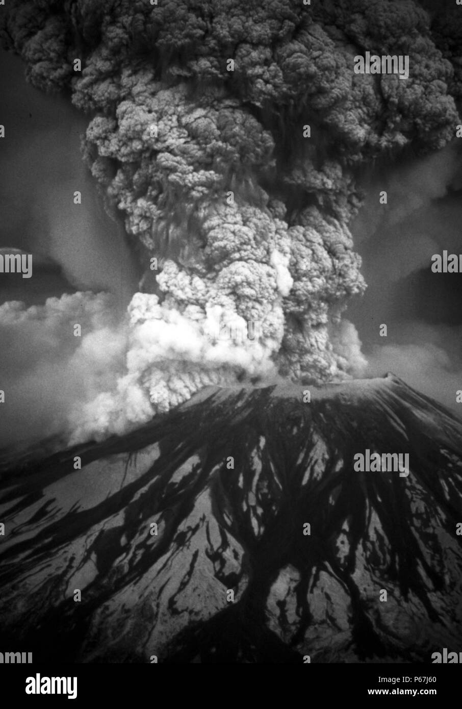 Mount St Helen's volcanic eruption; Washington State; USA 1980 Stock ...