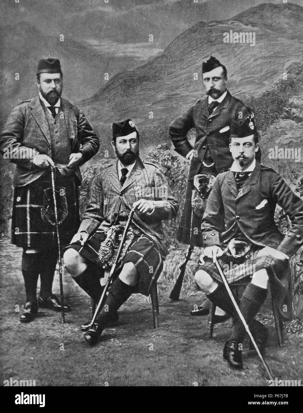 The four Princes (sons of Queen Victoria of Great Britain. Seated at ...