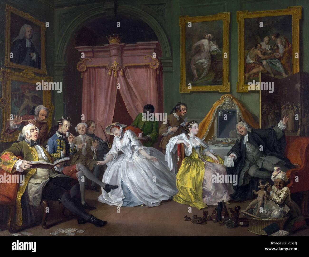 William Hogarth 1697-1764. 'Marriage A-la-Mode' Number 4 'The Toilette ...