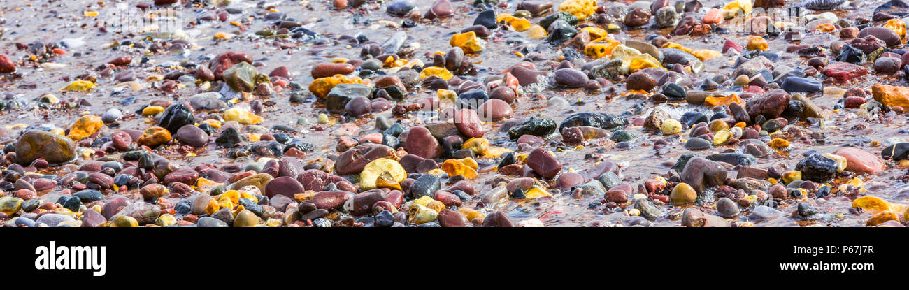 Multicoloured pretty pebbles on a UK beach in Devon Stock Photo - Alamy