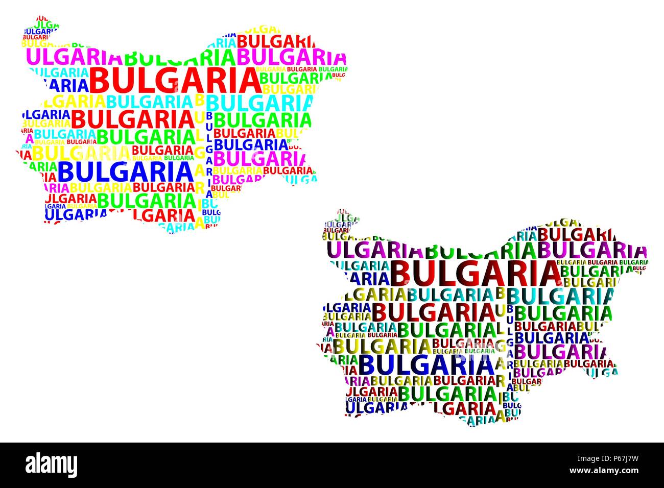 Sketch Bulgaria letter text map, Bulgaria - in the shape of the ...