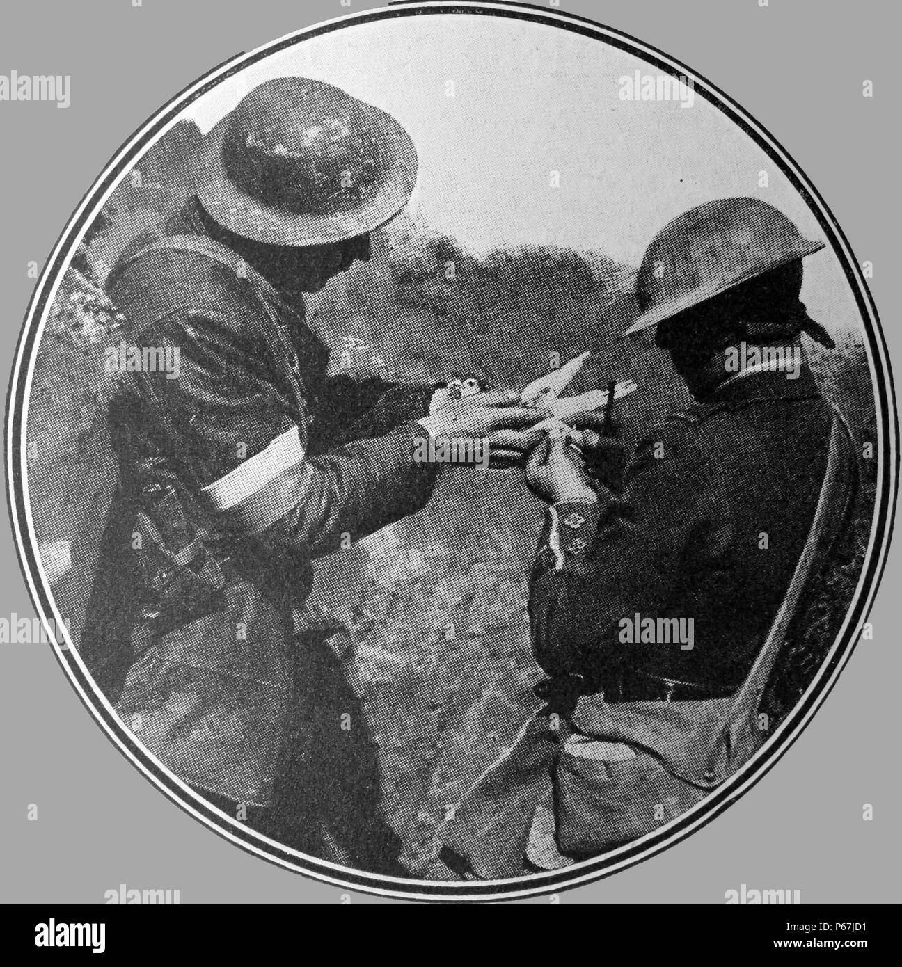 British highland regiment advances into battle at night on the western ...