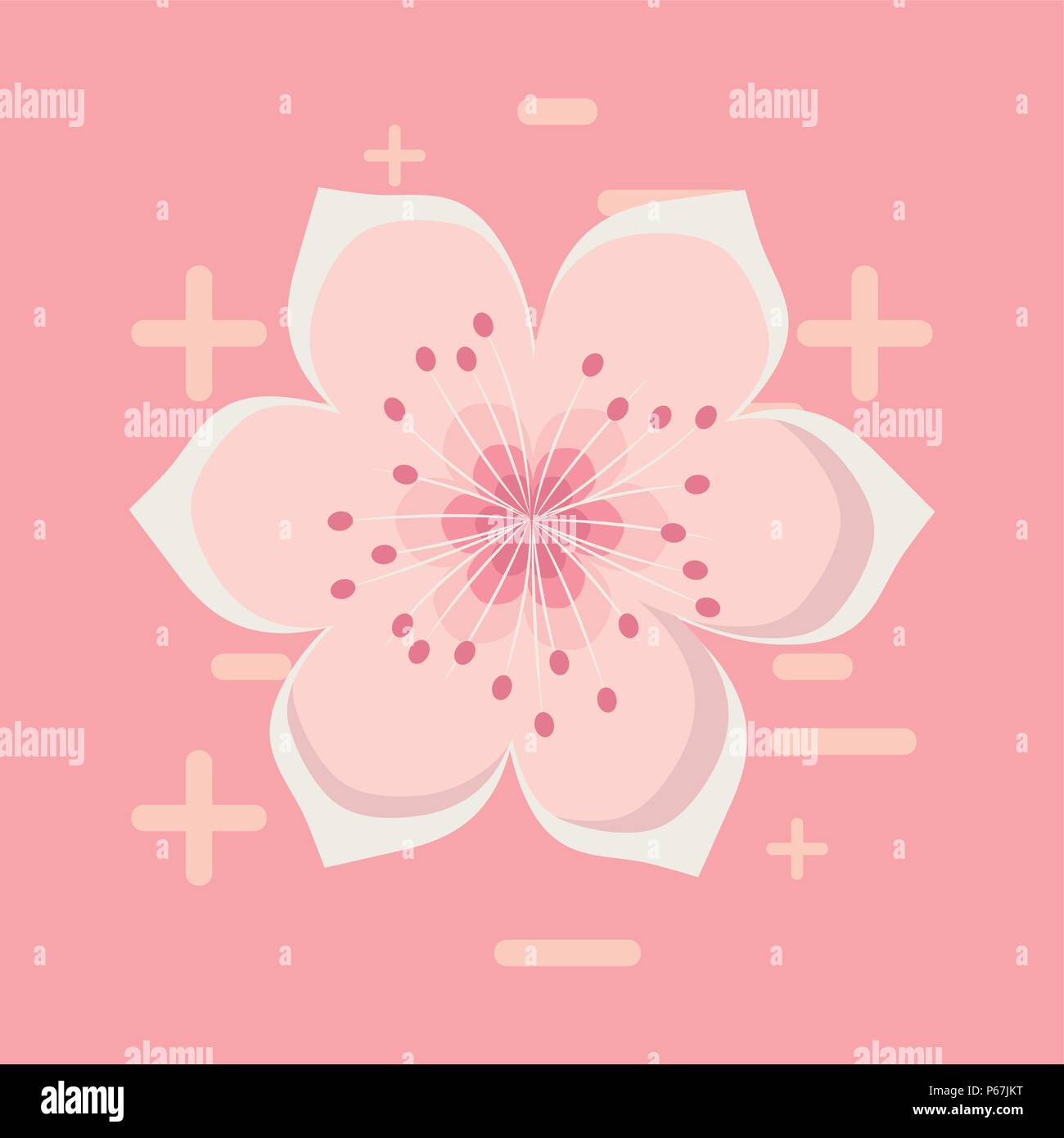 blossom flower icon over pink background, colorful design. vector ...