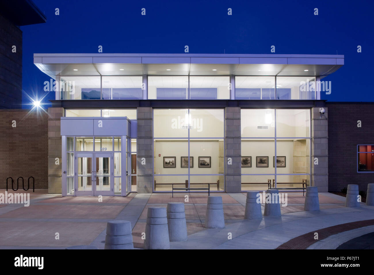 Exterior view of new court house / police station in central Utah. Shot ...