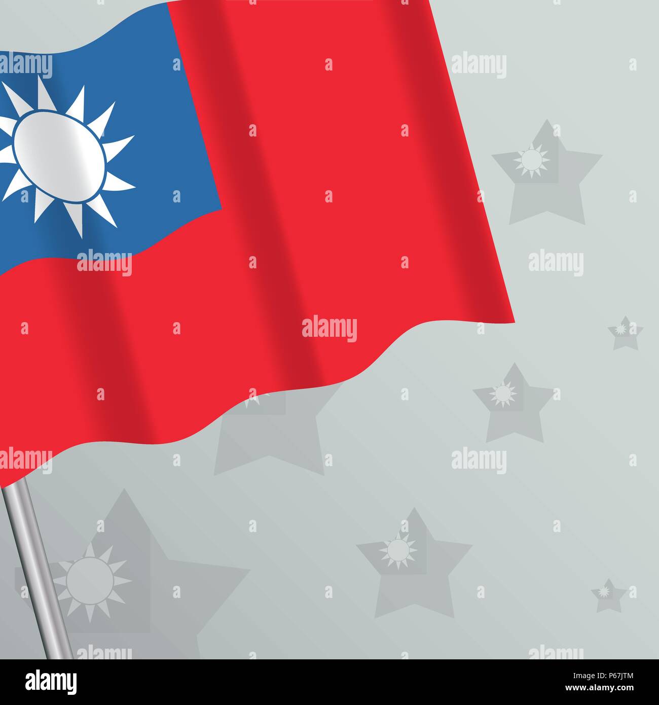 taiwan flag over gray background, colorful design. vector illustration ...