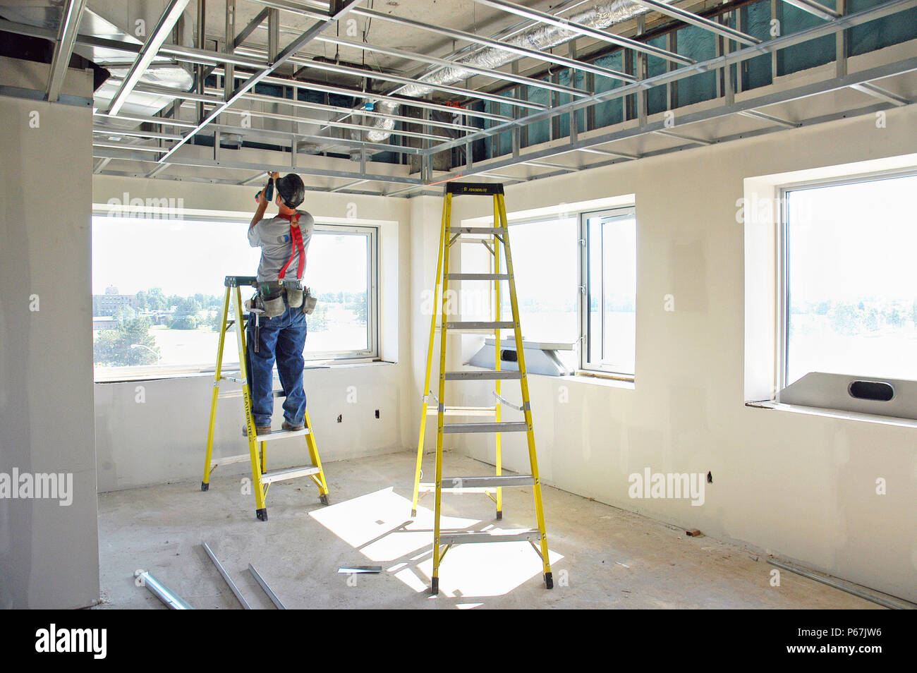 Ceiling Installer, Construction worker, Ottawa, Canada Stock Photo - Alamy