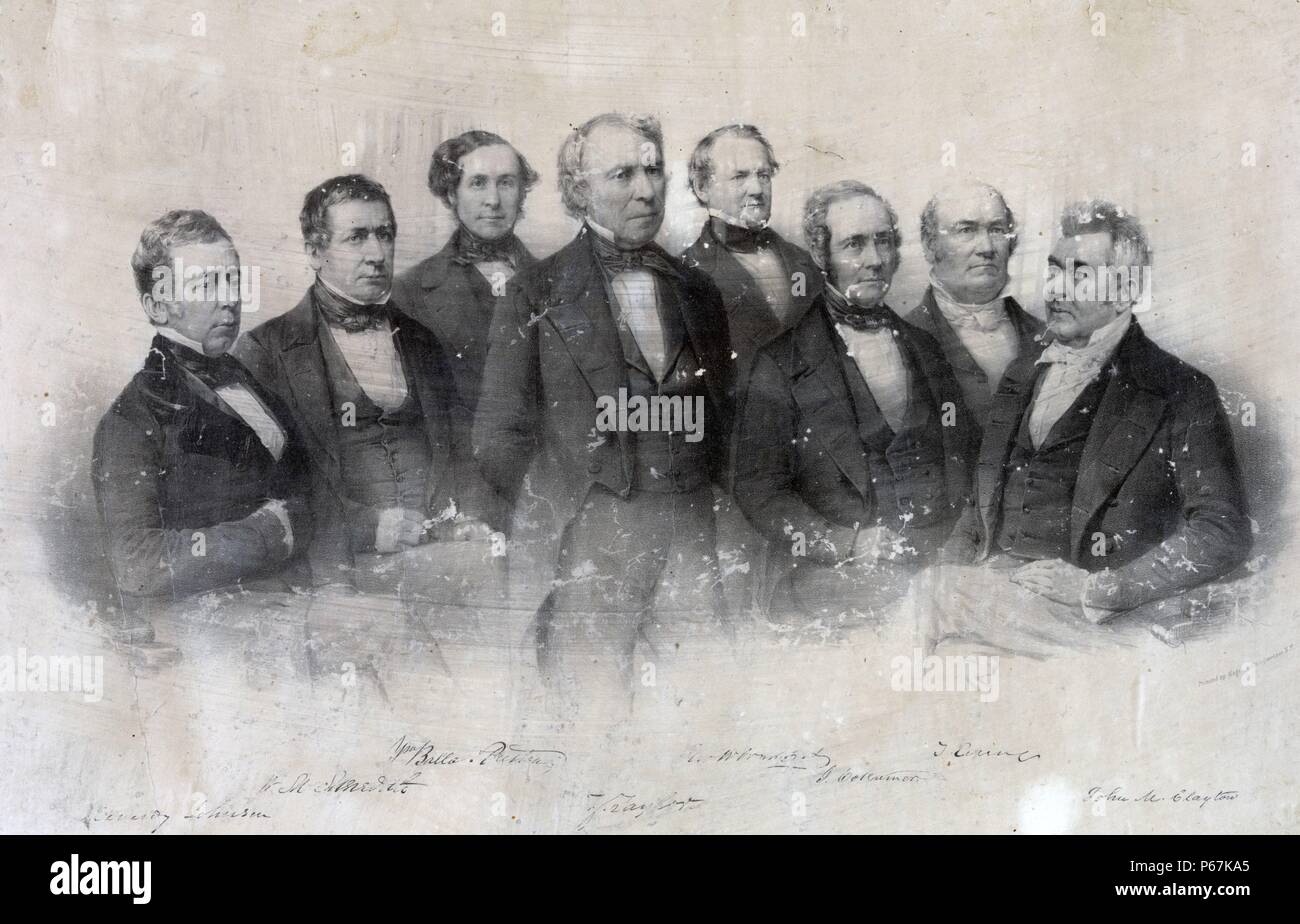 President Taylor and his cabinet' Print showing President Taylor ...