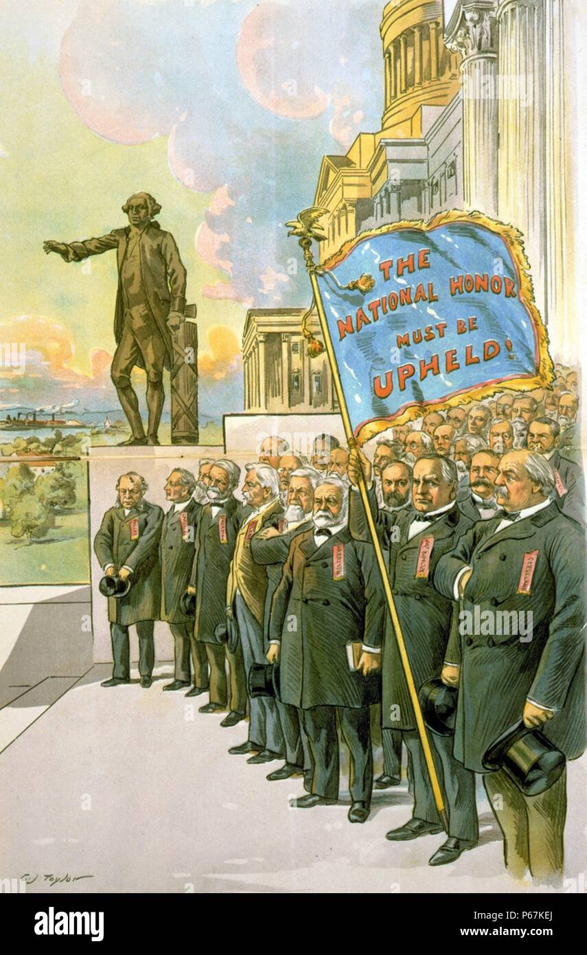 We are not a nation of swindlers!' Group of men, with Grover Cleveland ...