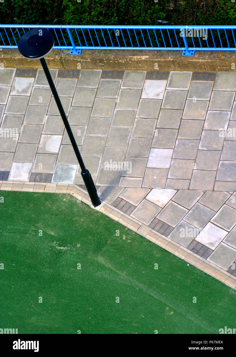 View from above of pavement and lamp-post Stock Photo - Alamy