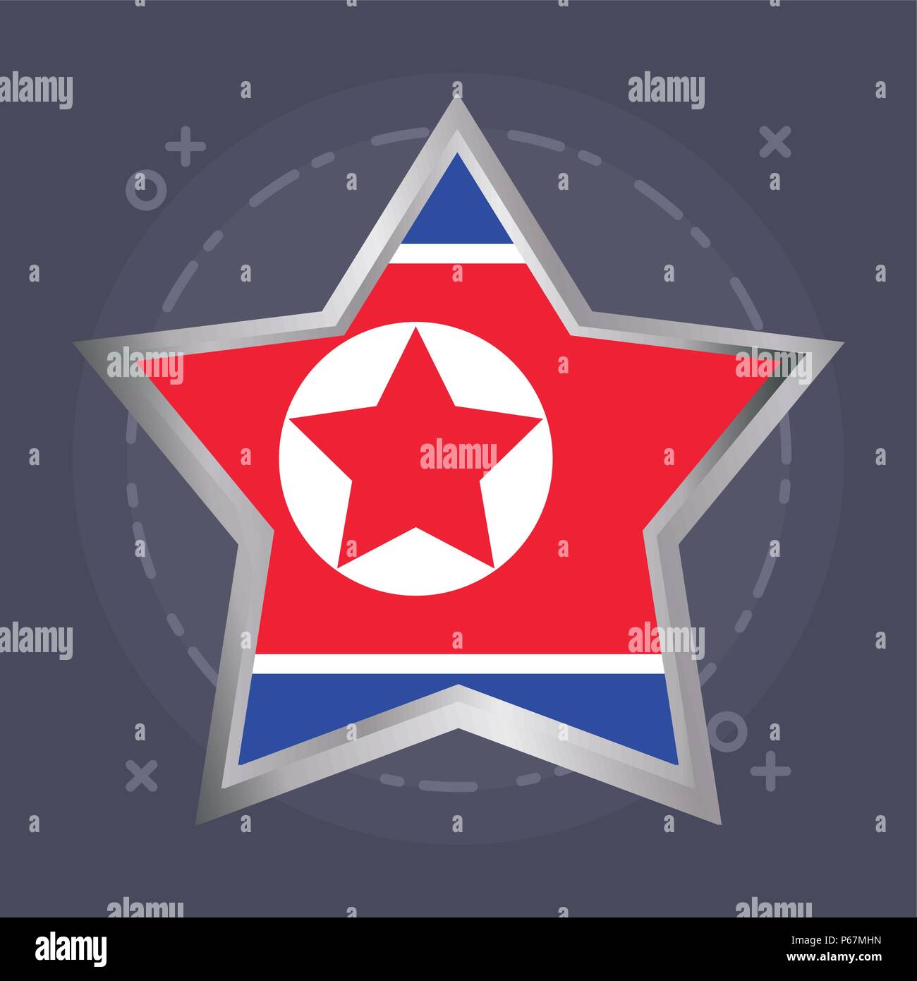 south korea flag in star shape over gray background, colorful design ...