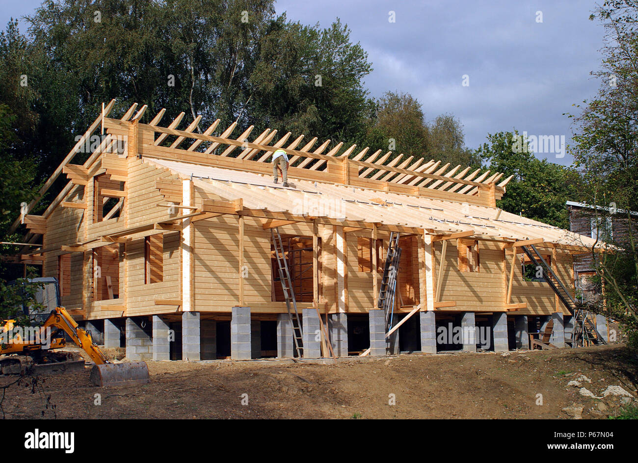 New house being built with sustainable timber Stock Photo - Alamy