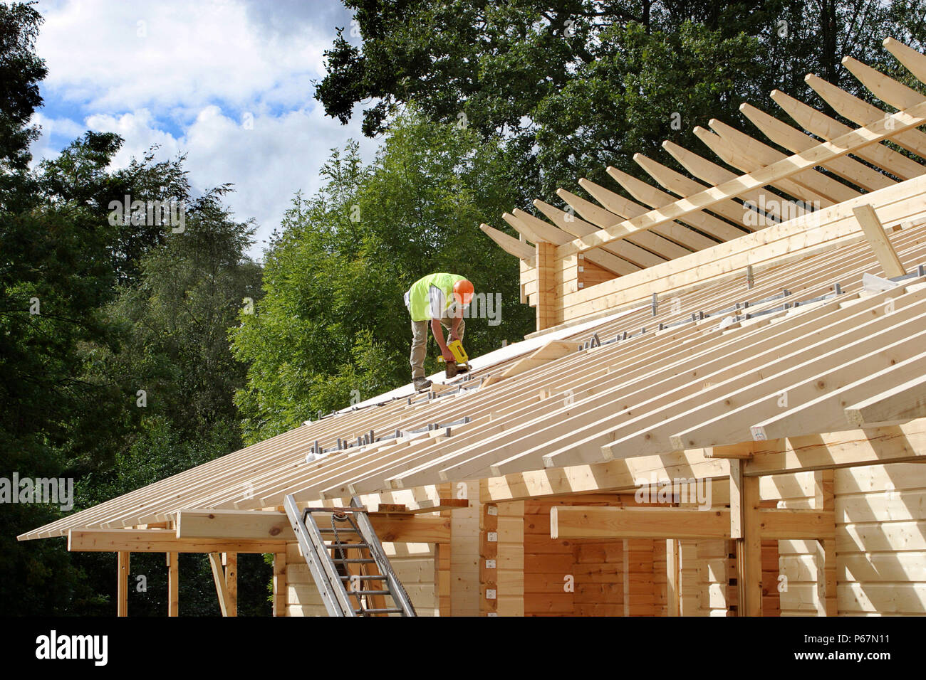 New house being built with sustainable timber Stock Photo - Alamy