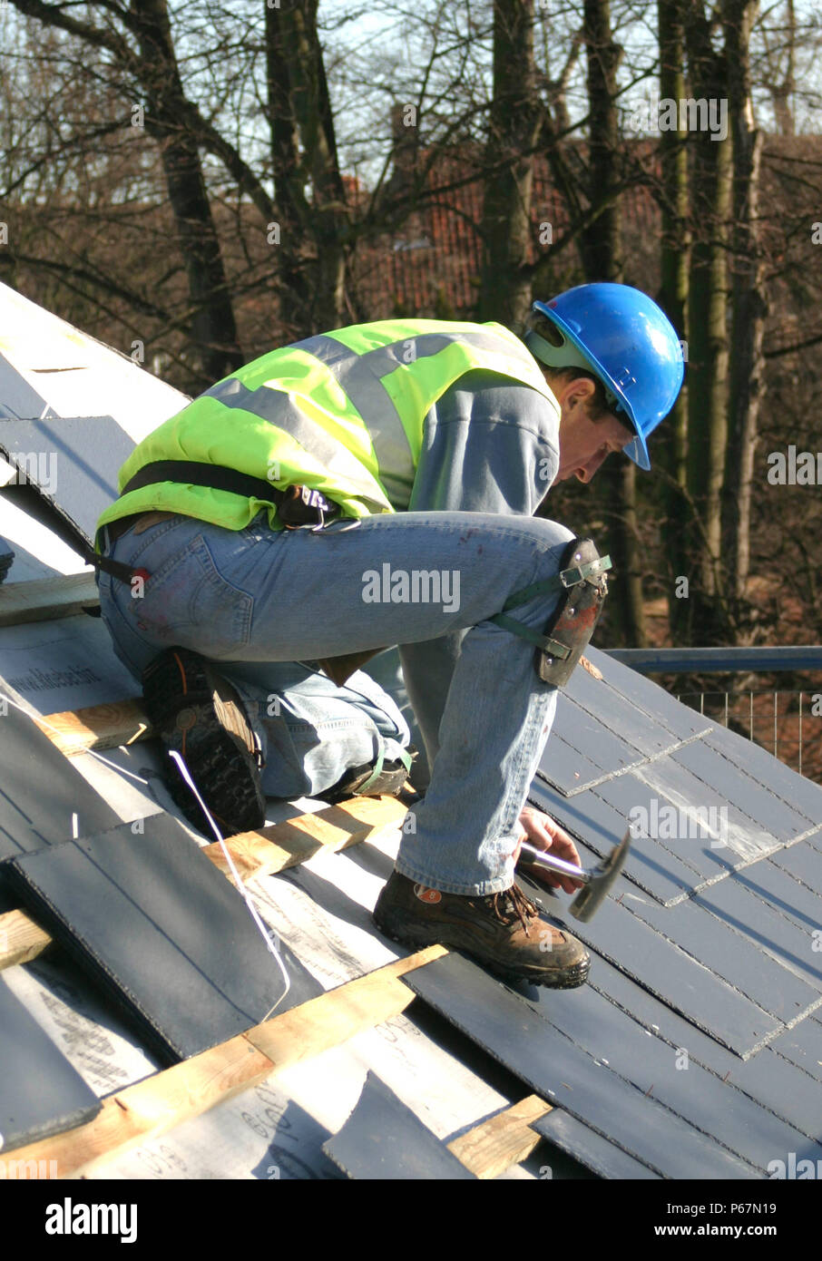 Roofing in progress on a property development site Stock Photo - Alamy