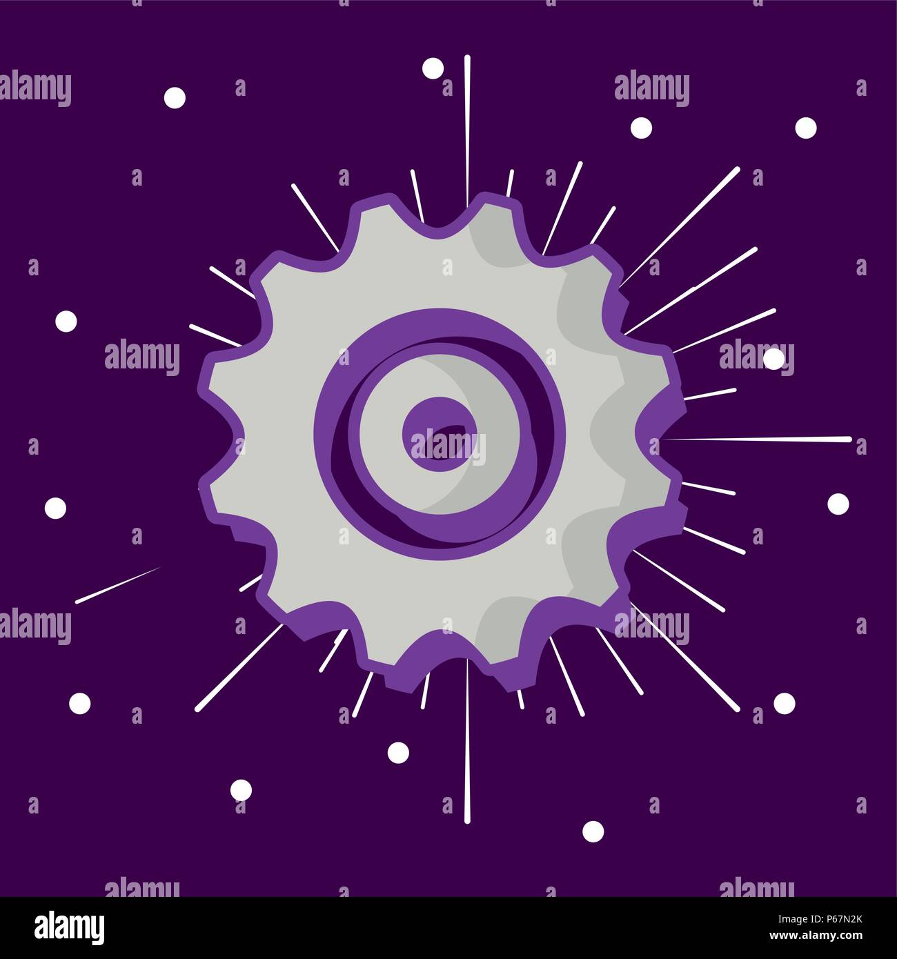 gear wheel icon over purple background, colorful design. vector ...
