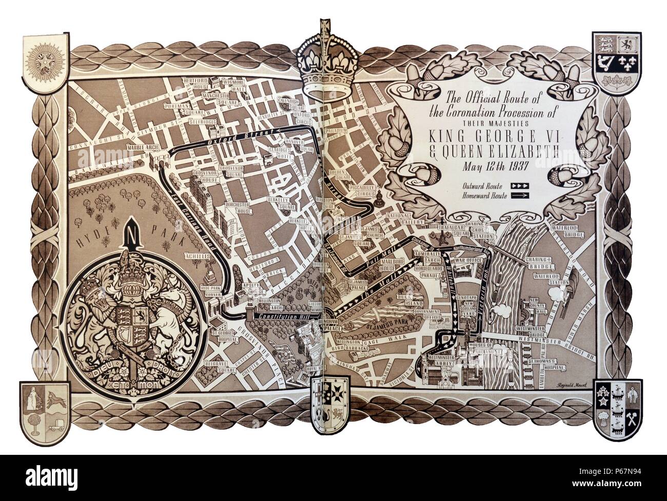 The Official Route' of the coronation procession of their majesties ...