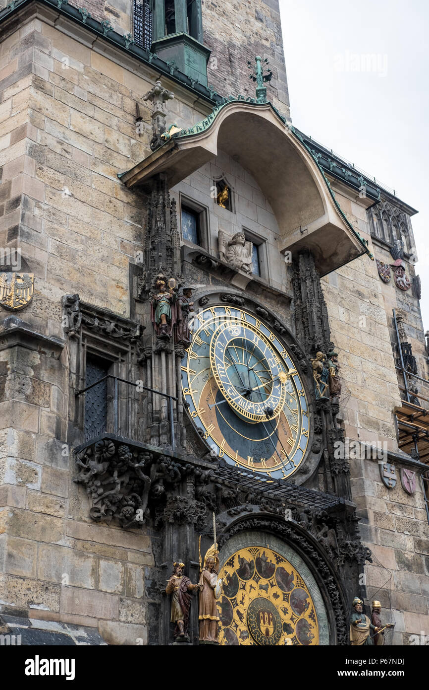 Astronomical clock, or Prague orloj, a medieval astronomical clock ...