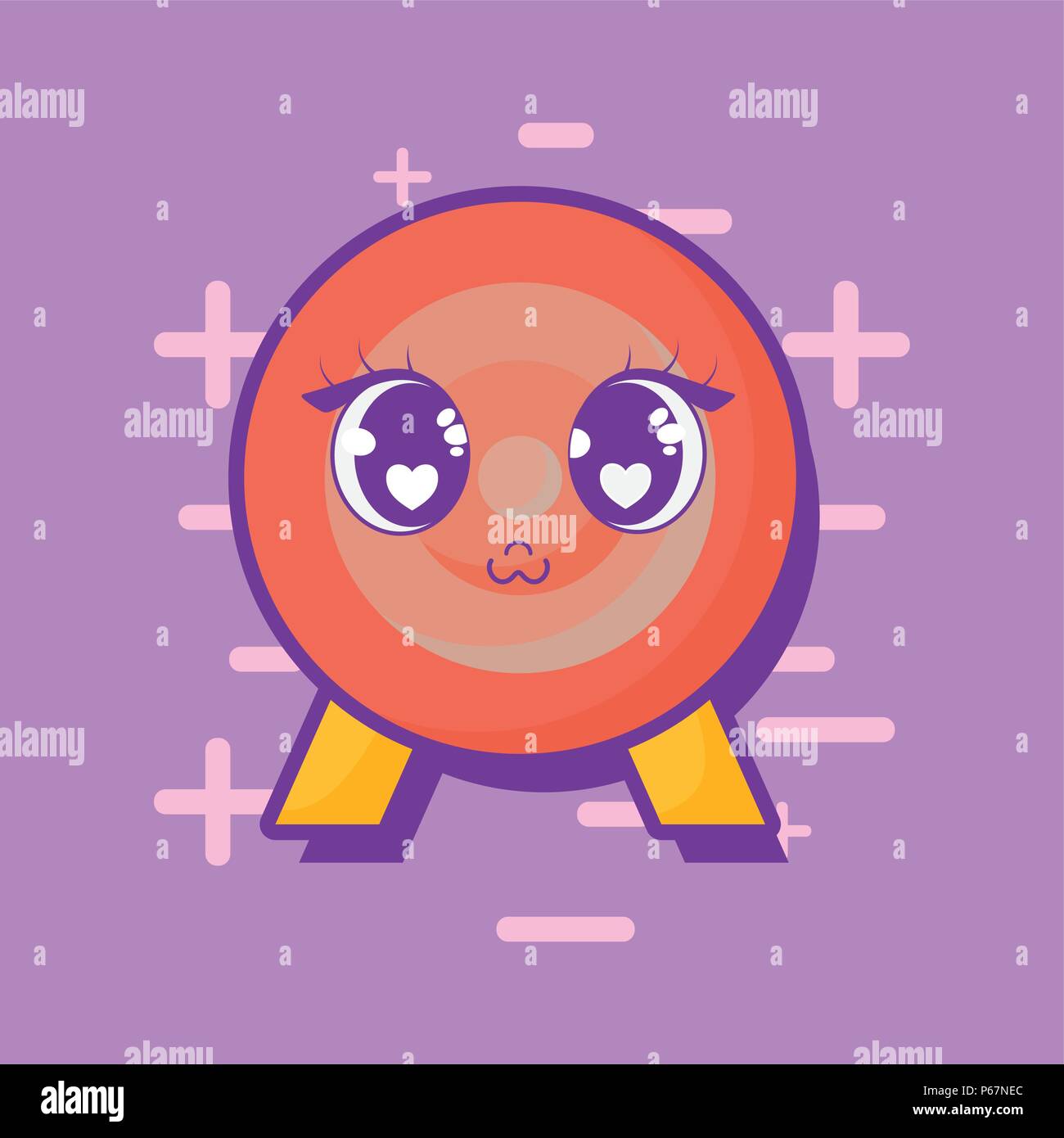 kawaii target icon over purple background, colorful design. vector ...