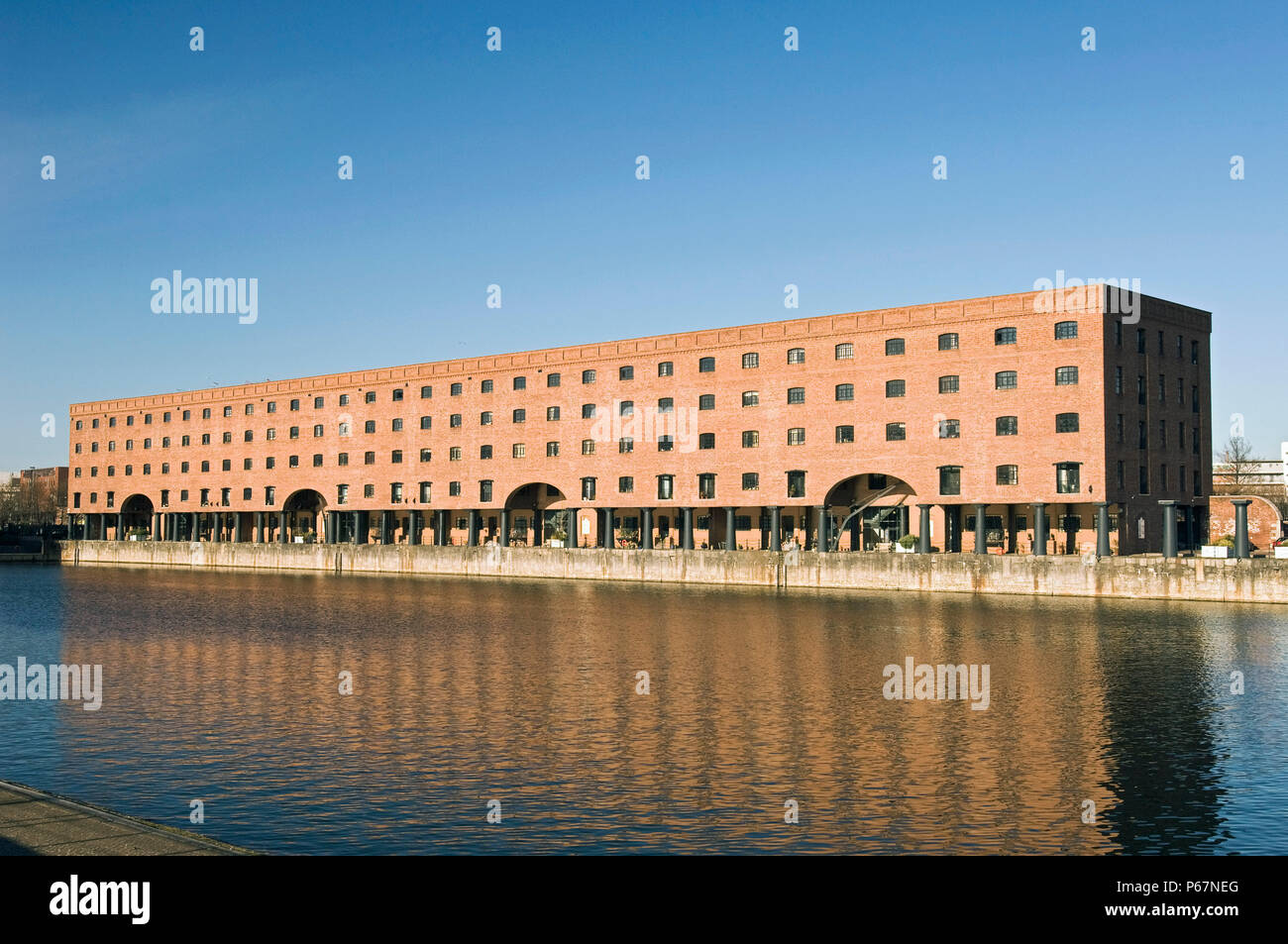 Warehouse conversion on Wapping Dock, River Mersey, Liverpool, UK Stock ...