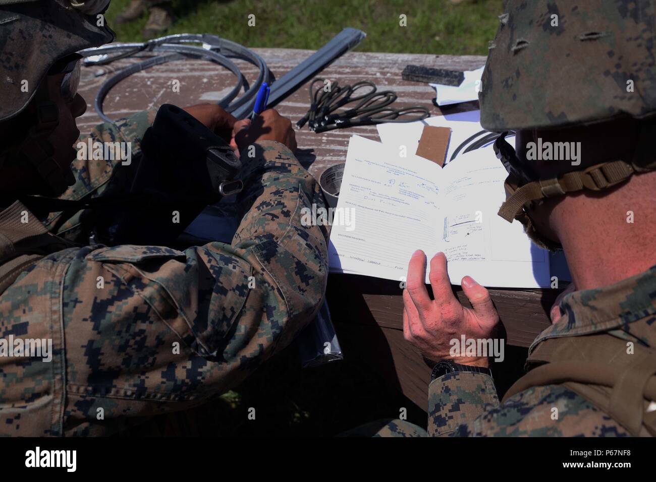 Marines with 2nd Combat Engineer Battalion calculate their standoff ...