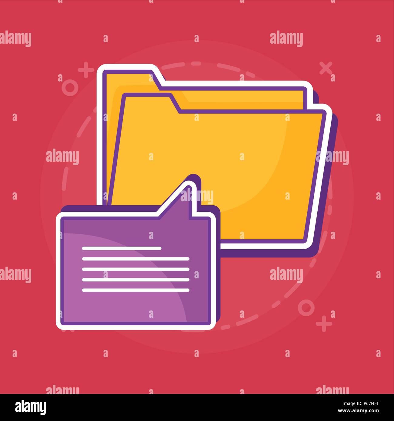 document folder and speech bubble over red background, colorful design ...